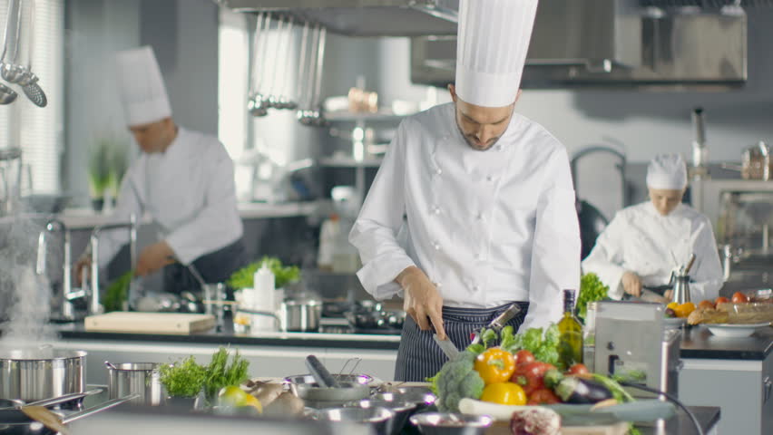 famous chef works big restaurant kitchen Stock Footage Video (100% ...