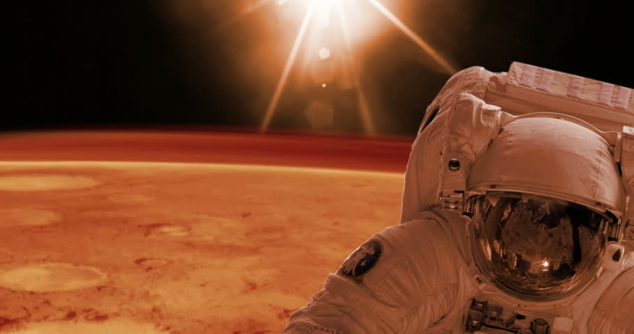 Astronaut Spacewalk Eva Over Mars Stock Footage Video (100% Royalty ...