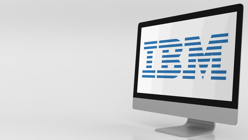 modern computer screen ibm logo 4k Stock Footage Video (100% Royalty ...
