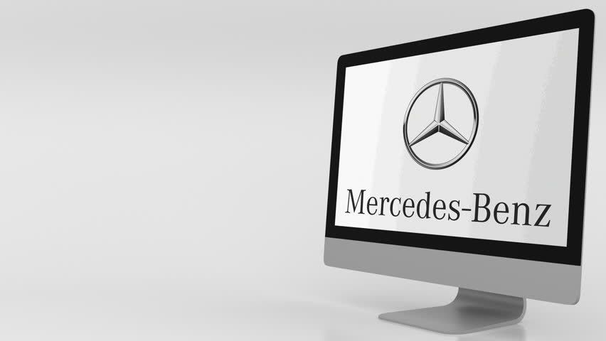 modern computer screen mercedes-benz logo 4k Stock Footage Video (100% ...