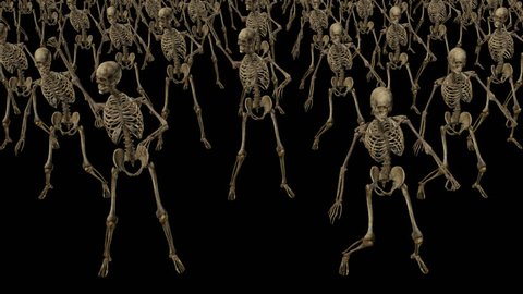 Skeletons Dancingloop Animation Alpha Channel Stock Footage Video (100% ...