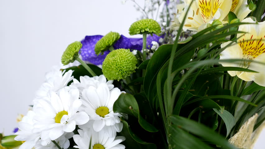 Flowers, Bouquet, Rotation On White Stock Footage Video (100% Royalty ...