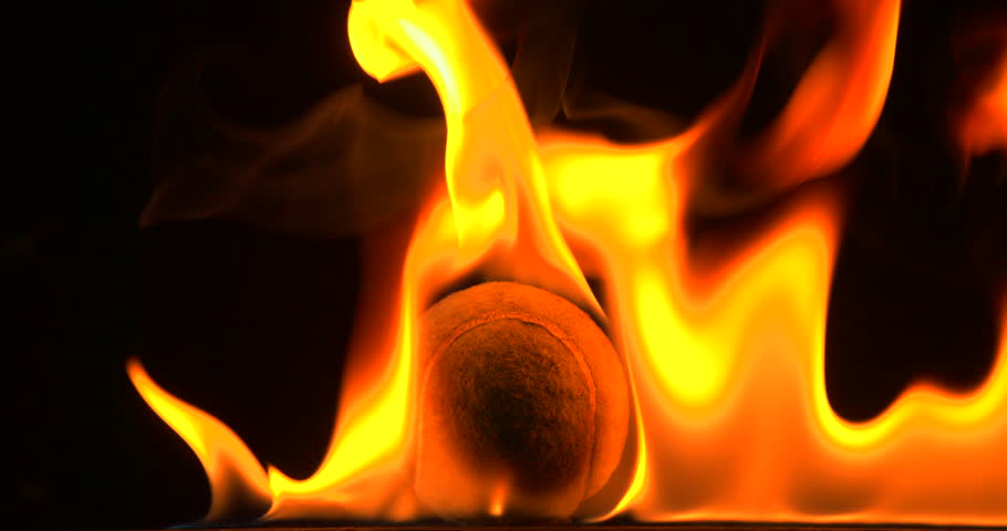 Flaming Tennis Ball with Amazing Stock Footage Video (100% Royalty-free ...