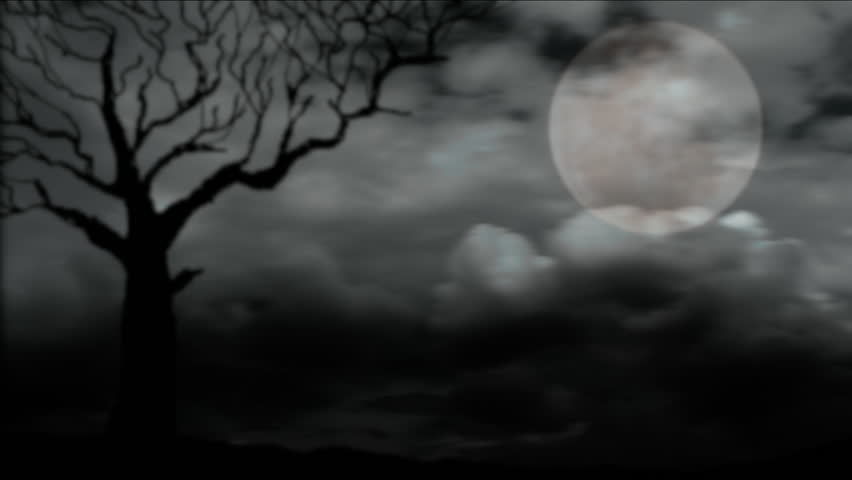 Spooky Full Moon Shines Over Stock Footage Video (100% Royalty-free ...