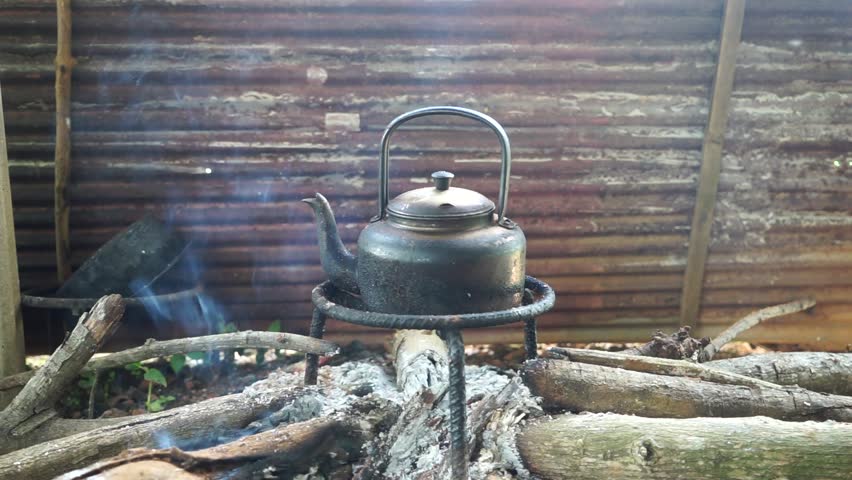 Traditional Kettle Set up with Stock Footage Video (100% Royalty-free ...