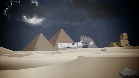 Meteorites Desert Night Animation Landscape Cartoon Stock Footage Video ...