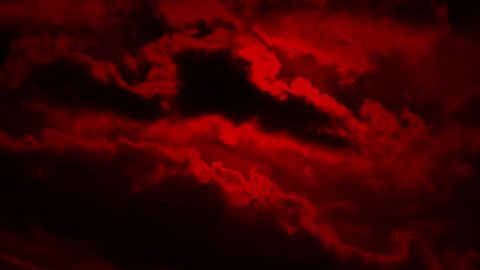 Scary Clouds On Red Sky Stock Footage Video (100% Royalty-free ...