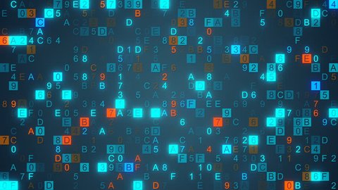 Digital Data Hex Code Symbols Abstract Stock Footage Video (100% ...
