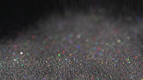 Beautiful Sparkles Falling On Black Background Stock Footage Video (100 ...