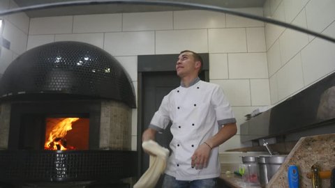 Chefs Rotate Pizza Dough Air Stock Footage Video (100% Royalty-free ...