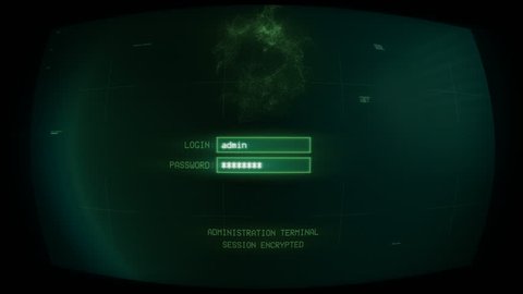 Criminal Hacking Administrator Terminal Successful Login Stock Footage ...