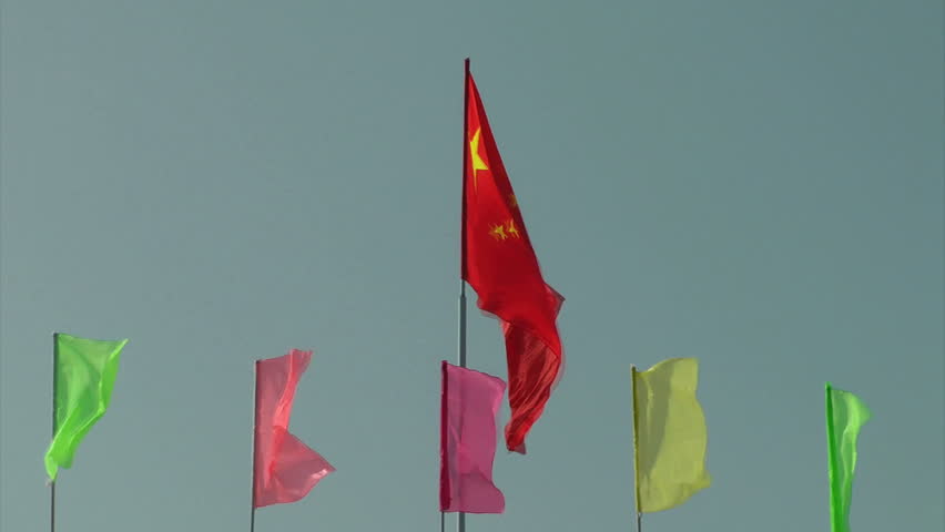 chinese national flag flying Stock Footage Video (100% Royalty-free ...