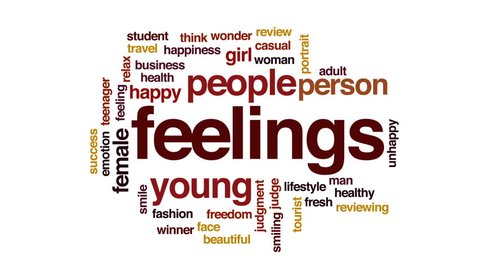 Feelings Animated Word Cloud Text Design Stock Footage Video (100% ...