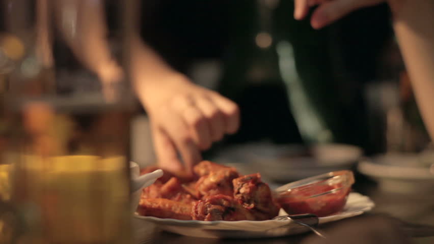 People Eat Grilled Chicken at Stock Footage Video (100% Royalty-free ...