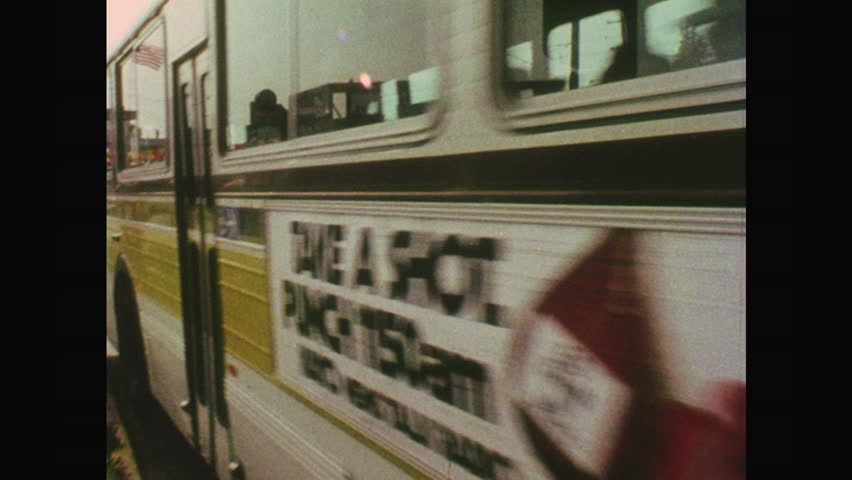 1980s: United States: Bus Pulls Stock Footage Video (100% Royalty-free ...