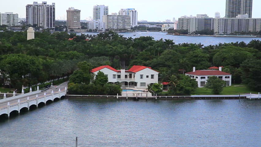 aerial view miami area star island Stock Footage Video (100% Royalty ...