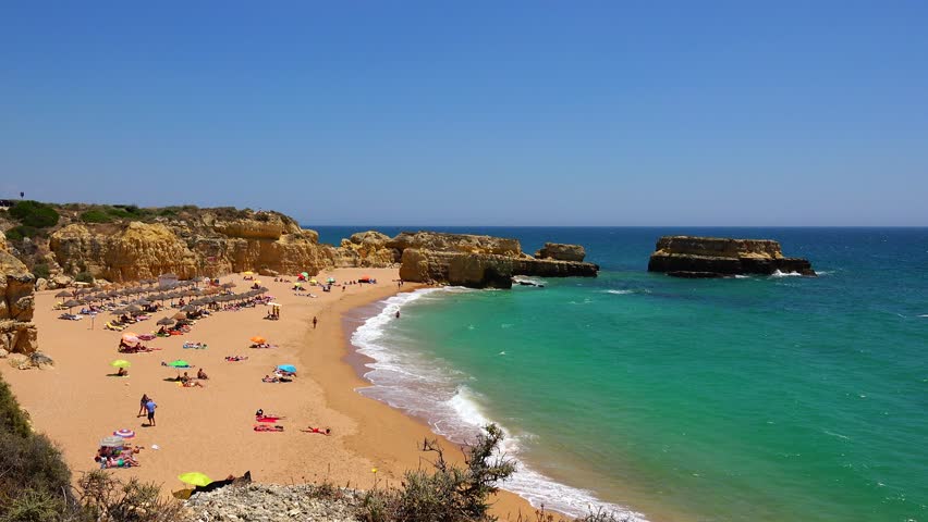 albufeira - praia do castelo beach Stock Footage Video (100% Royalty ...