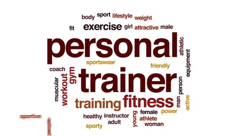 Personal Trainer Animated Word Cloud Text Stock Footage Video (100% ...