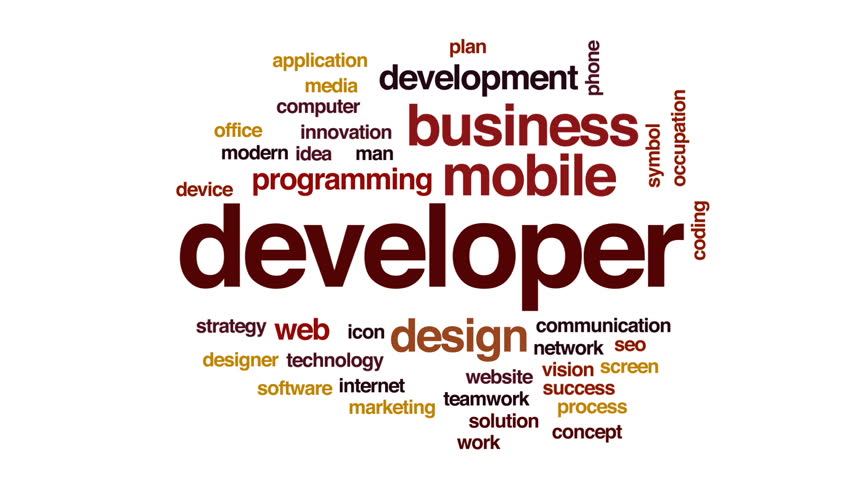 developer animated word cloud text design Stock Footage Video (100% ...