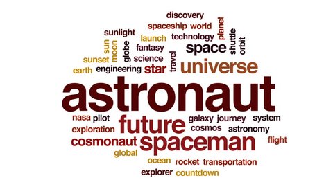 Astronaut Animated Word Cloud Text Design Stock Footage Video (100% ...