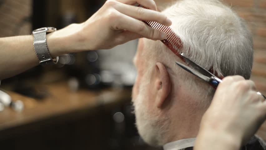 close filming men's hairstyling haircutting process Stock Footage Video ...