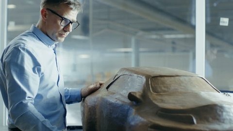 Senior Automotive Designer Rake Sculpts Futuristic Stock Footage Video ...
