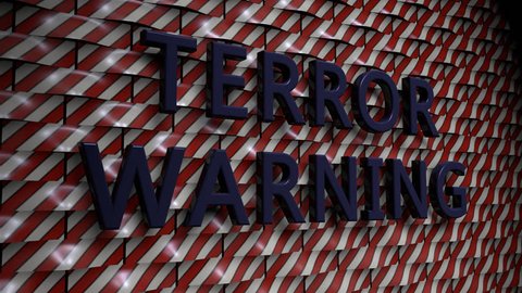 Wall Rounded Plates Text Terror Warning Stock Footage Video (100% ...