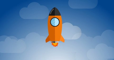 rocket launch animation video suitable infographics Stock Footage Video ...
