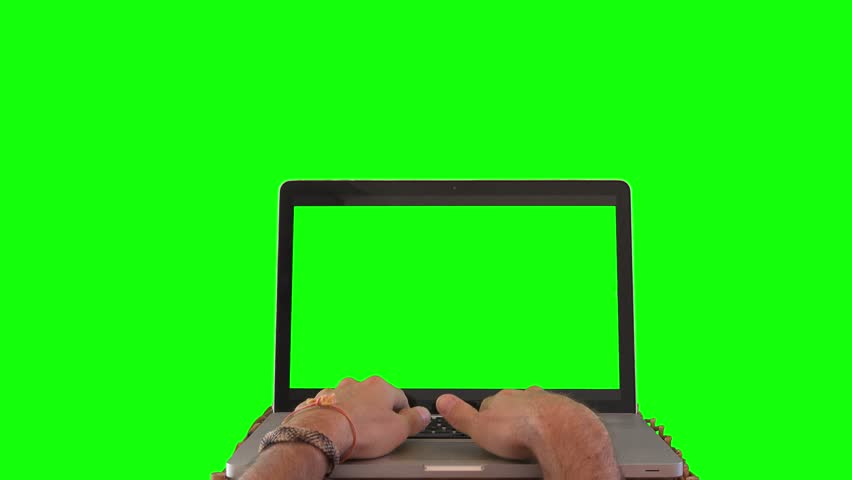 Hands Typing in Laptop Green Stock Footage Video (100% Royalty-free ...
