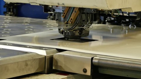 Rotation Cnc Punching Nibbling Machine Action Stock Footage Video (100% ...