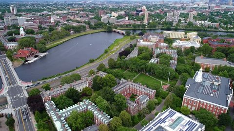 Aerial Boston Video Harvard University Campus Stock Footage Video (100% ...