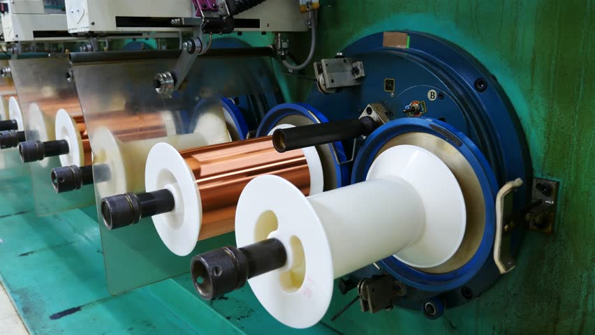 copper wire manufacturing process winding Stock Footage Video (100% ...