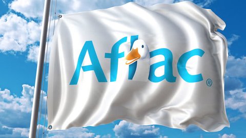 Waving Flag Aflac Logo 4k Editorial Stock Footage Video (100% Royalty ...