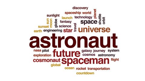 Astronaut Animated Word Cloud Text Design Stock Footage Video (100% ...
