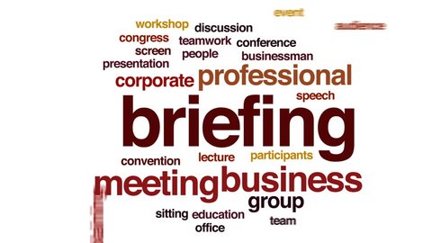 Briefing Animated Word Cloud Text Design Stock Footage Video (100% ...