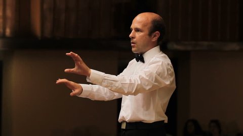 Choir Conductor During Performance Stock Footage Video (100% Royalty ...
