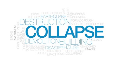Collapse Animated Word Cloud Text Design Stock Footage Video (100% ...