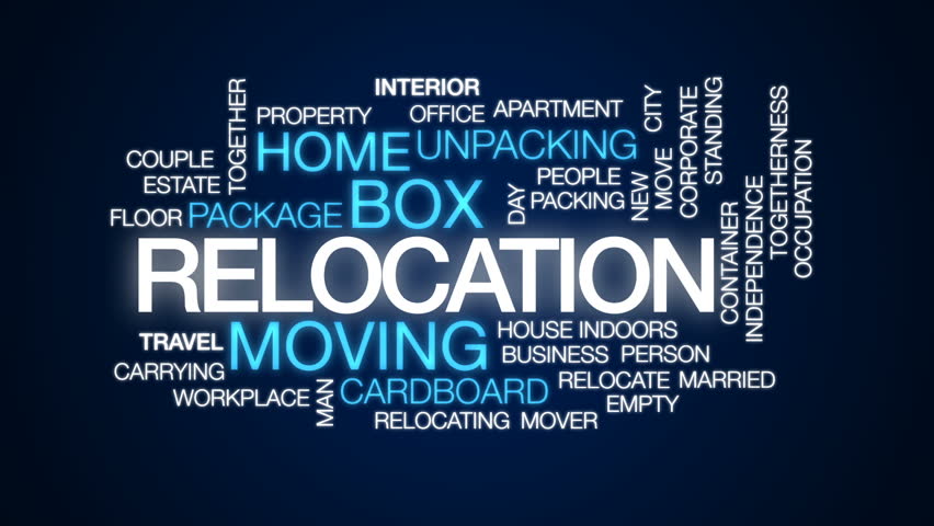 Relocation Animated Word Cloud, Text Stock Footage Video (100% Royalty ...