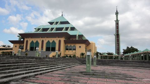 Masjid Raya Batam Pyramid Mosque Batam Stock Footage Video (100% ...