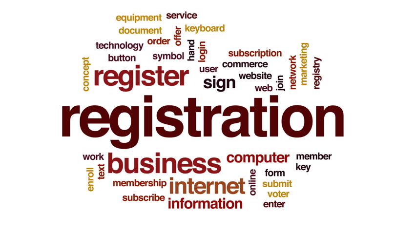 registration animated word cloud text design Stock Footage Video (100% ...