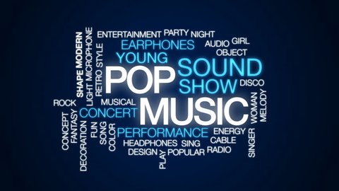 Pop Music Animated Word Cloud Text Stock Footage Video (100% Royalty ...