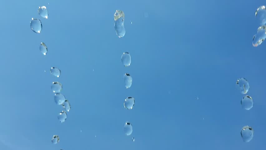 Flying Water Drops Draw Curves Geometric Stock Footage Video (100% ...