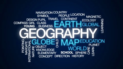 Geography Animated Word Cloud Text Design Stock Footage Video (100% ...