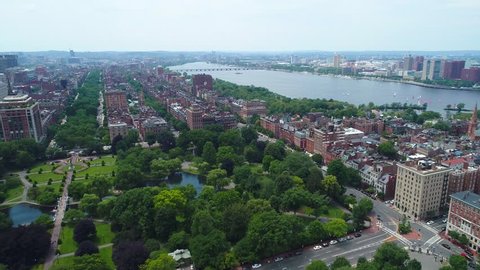 Aerial Video Boston Common Surrounding Neighborhoods Stock Footage ...