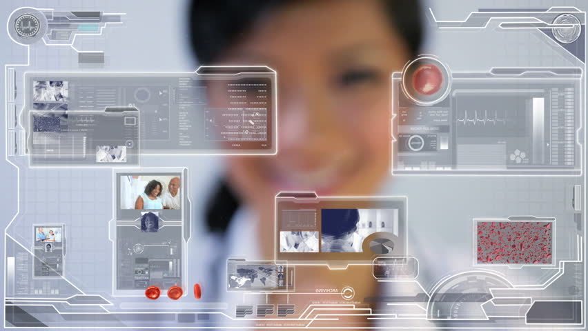 medical science touchscreen graphic technology being Stock Footage ...
