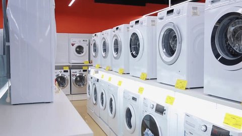 Selling Washing Machines Home Appliances Store Stock Footage Video (100 ...