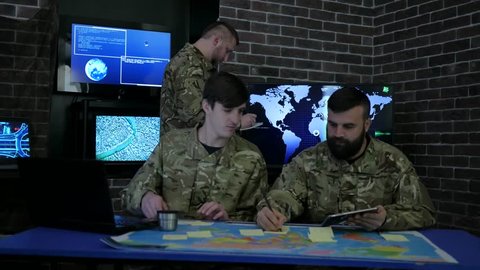 Working Process Group People On Military Stock Footage Video (100% ...