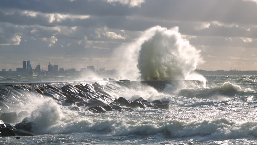 big waves hitting pier Stock Footage Video (100% Royalty-free) 29065609 ...