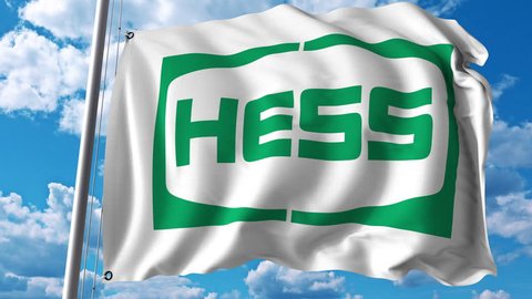 Waving Flag Hess Corporation Logo 4k Stock Footage Video (100% Royalty ...