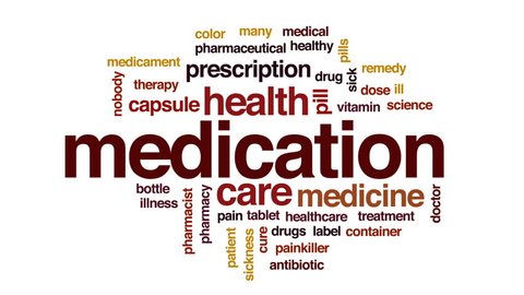 Medication Animated Word Cloud Text Design Stock Footage Video (100% ...